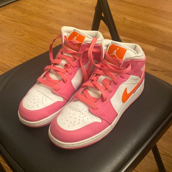 Nike | Shoes | Air Jordan Mid Gs Pinksicle Orange Kids | Poshmark